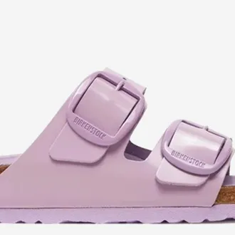 Birkenstock Unisex Sandals Arizona Big Buckle Crocus Leather Slippers Flat Shoes