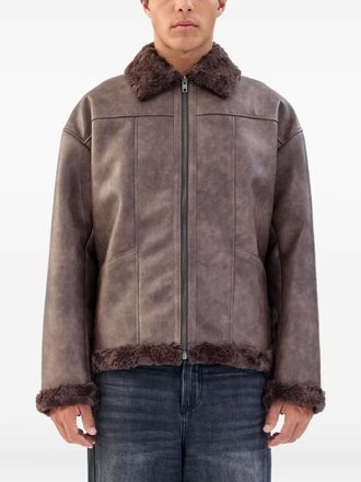 Unreal Fur veste à col en fourrure artificielle - Marron