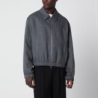 Ami Carbon Grey wattierte Jacke aus Schurwolle
