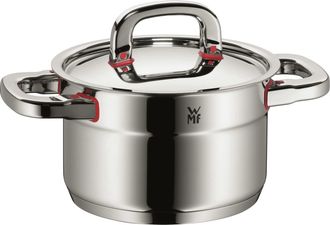 WMF Premium One Kochtopf klein 16,5 cm, kleiner Topf mit Metalldeckel mit Dampf&ouml;ffnung, Fleischtopf Induktion 2l, Nudeltopf, Cromargan Edelstahl poliert, 