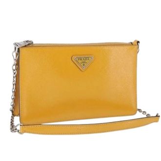 Prada Pre-owned Leder Crossbody Bag - - Pre-owned - Damen - Gelb - ONE SIZE