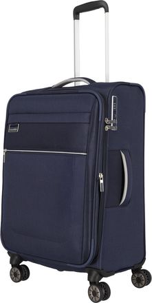 Travelite Reisekoffer mittelgro&szlig; mit Dehnfalte, nachhaltig, 4 Rollen, MIIGO, Weichgep&auml;ck Trolley aus recyceltem Material, TSA Schloss, 67 cm, 61-66 Liter