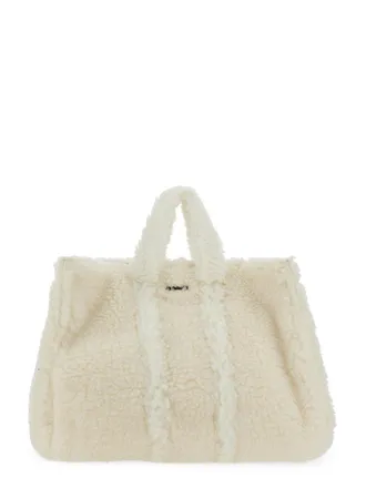 Sunnei Unisex Teddy Fleece Bag White Polyester Handbags Hand