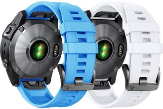 Generic Für Fenix 8X Band 26mm Fenix 6X Fenix 5X Quickfit Uhrenarmband Fenix 5X Plus Silikonarmband Fenix 7X pro Fenix 3 Smartwatch Band (Blau + Weiß)