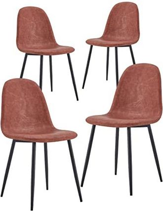 Brigros La voglia di fare WeHome 4er Set Stoffstühle Bella Metallbeine und Stoffsitz, geeignet für Esszimmer, Wohnzimmer, Bar, Wartezimmer, Büro, Moderne Räum