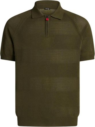 Kiton Homme, Tops, Vert, Taille: 3XL Polo Zipp&eacute; &agrave; Manches Courtes