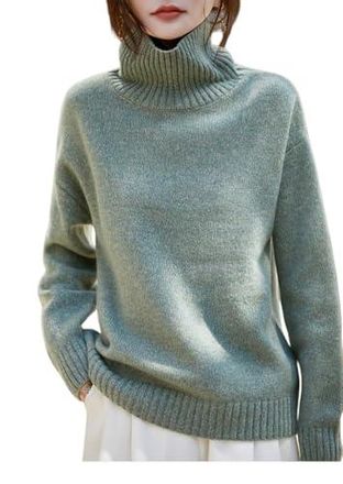 Generic Pulls Femme Pull &Agrave; Col Roul&eacute; pour Femme Pull en Cachemire &Eacute;pais Et Chaud Manches Longues Coupe Ample Id&eacute;al pour lhiver LAutomne Et Le Printemps &Agrave; Supe