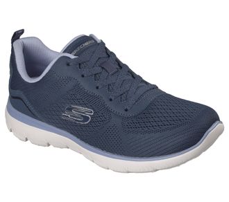 Skechers Sneaker SKECHERS SUMMITS, Damen, Gr. 40, blau (navy), Textil, Schuhe Sneaker, Schn&uuml;rschuh, Freizeitschuh, Halbschuh mit Memory Foam