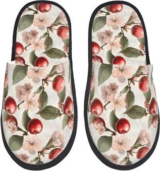 Generic Pantoufles Unisexes Imprimé Fleur De Cerisier Rose Chaussons DIntérieur Antidérapantes Automne Hiver Pantoufles DExtérieur, Pour Hommes, Fête, Femmes,