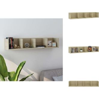 vidaXL Vidaxl - tag&egrave;re murale &agrave; cd Ch&ecirc;ne sonoma 100x18x18 cm Bois ding&eacute;nierie - &Eacute;tag&egrave;re Murale - &Eacute;tag&egrave;re &agrave; cd - Meuble Audio - Rangement cd - Organisation