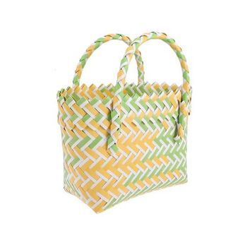 BESTONZON Paquet à Main Tissé Femme Jaune-Vert Paquet Panier 1 Pièce Décontracté et Léger pour Sorties Voyages et Usage Quotidien