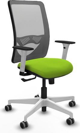Piqueras y Crespo Schreibtischstuhl Zulema mit wei&szlig;en und schwarzen Armlehnen, h&ouml;henverstellbare Lendenwirbelst&uuml;tze, mit 3 Positionen und Schneidschaum, Grau/Pistazie