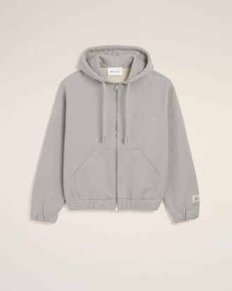 Ami Ami Paris - Hoodie gris zipp&eacute; en coton &eacute;tiquette h&eacute;ritage Ami Paris Gris - Taille : XXXL - Unisex