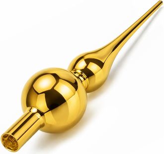 Com-Four Christbaumspitze in goldfarben gl&auml;nzend, Weihnachtsbaumspitze aus echtem Glas f&uuml;r Weihnachten, Tannenbaumspitze f&uuml;r Ihren Christbaum, 28 cm