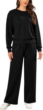 SHEKINI Survetement Femme Ensemble de Surv&ecirc;tement Deux Pi&egrave;ces &agrave; Manches Longues et Col Rond Sweatshirt Jogging Ensembles Sports Tenues Haut et Pantalon Droit 
