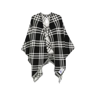 Burberry Check Frayed Cape
