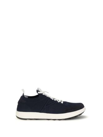 Kiton Mens Knit Sneakers Blue Upper: Fabric Trainers