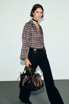 Gerard Darel Blouse graphique &agrave; col chemise - LORRA - Marron