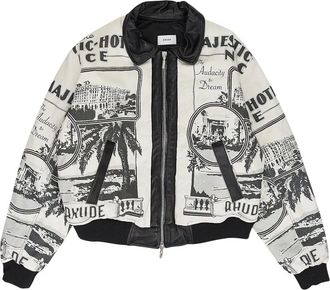 Rhude veste bomber imprim&eacute;e - Tons neutres