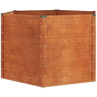 vidaXL Vidaxl - Lit sur&eacute;lev&eacute; de jardin rouill&eacute; 129x129x77 cm acier corten