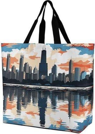 Generic Skyline Sac Courses Imperm&eacute;able Tote Bag D&eacute;contract&eacute; Sac Fourre Tout Pour Gym Quotidienne Universit&eacute;