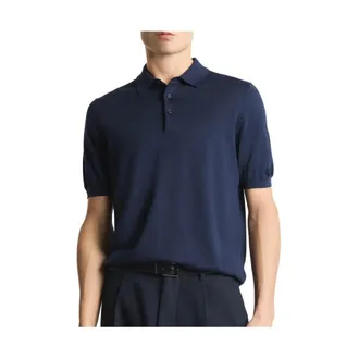 Fay Polohemd mit Kn&ouml;pfen - - Tops - Herren - Blau - XL