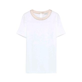PESERICO Femme, Tops, Blanc, Taille: 48 FR T-shirt avec d&eacute;tails de finitions