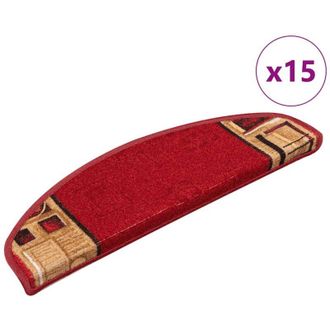 vidaXL Treppenmatten Selbstklebend 15 Stk. Rot 65x21x4 cm Vidaxl