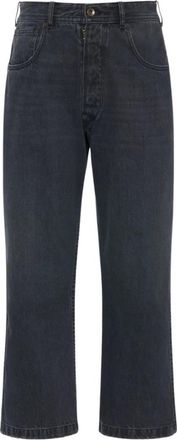 Maison Margiela Homme, Jeans, Noir, Taille: W33 Jean cropped &agrave; jambe droite