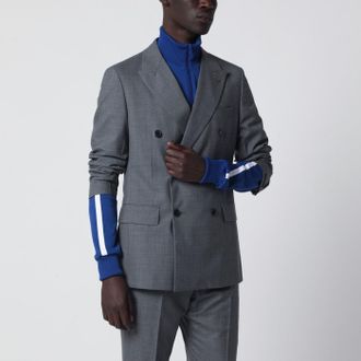 Prada Graue zweireihige Wolljacke