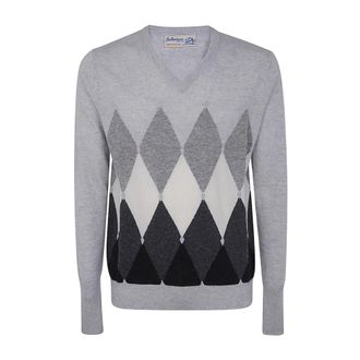 Ballantyne V-Ausschnitt Pullover - - Knitwear - Herren - Grau - 4XL