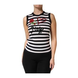 Dolce & Gabbana Cashmere Seide &Auml;rmelloses Top - - Tops - Damen - Mehrfarbig - 2XS