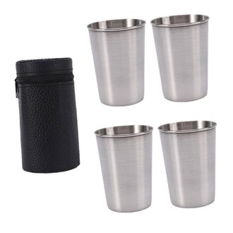 Valiclud Camping Weinbecher Edelstahl 170ml Mit Deckel Tragbares 4 St&uuml;ck F&uuml;r Outdoor Bar Whisky Kaffee
