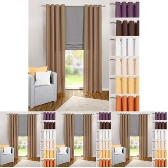 Heimtexland &Ouml;senschal Vorhang in Nougat Uni Blickdicht Aber lichtdurchl&auml;ssig HxB 245x140 cm - Dekoschal Microfaser mit wundersch&ouml;n leichtem Fall - Gardine Hellbra