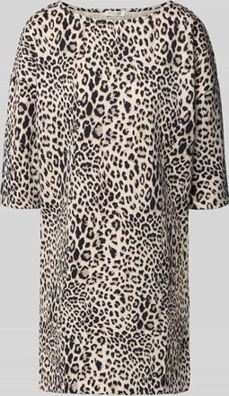 Christian Berg Kleid mit unifarbenem Design und Animal-Print