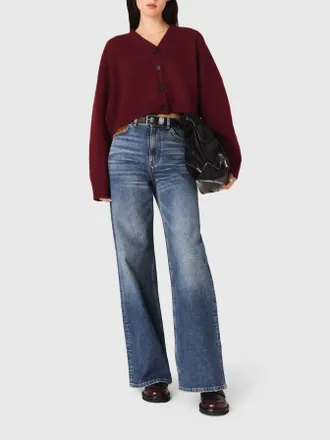 Maje Cardigan Cropped En Laine M&eacute;lang&eacute;e - Rouge - Taille 3 - Maje