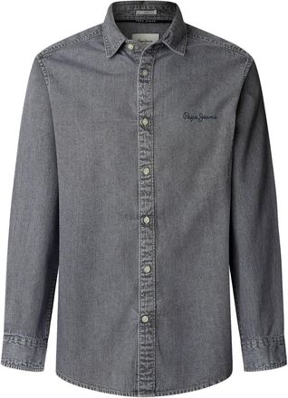 Pepe Jeans London Herren Classic Slim Shirt Hemd, Grau (Denim-8c0), XXL