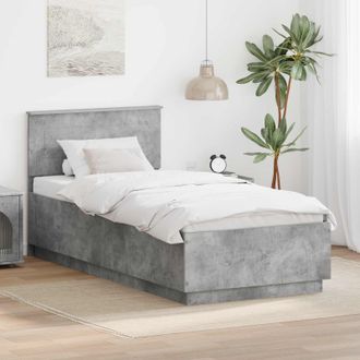 vidaXL Vidaxl Struttura Del Letto Con Testiera Grigio Cemento 70 X 190 Cm