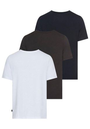 BOSS T-Shirt TShirt RN 3P Natura (3-tlg) einfarbiges T-Shirt mit Markenlabel