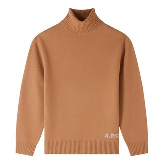 A.P.C. A.p.c., Homme, Pulls, Brun, Taille: S Pull Polo en Laine de Chameau