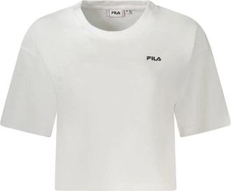 Fila T-Shirt mit wei&szlig;em Logo-Print und Cropped-Schnitt - - Tops - Damen - Wei&szlig; - XL