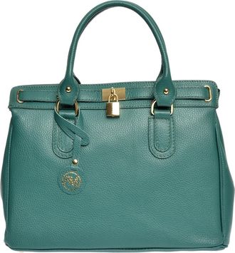 Roberta M Grün Rindsledertasche