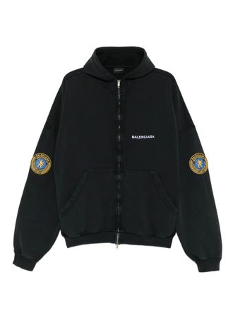 Balenciaga hoodie à patch logo - Noir