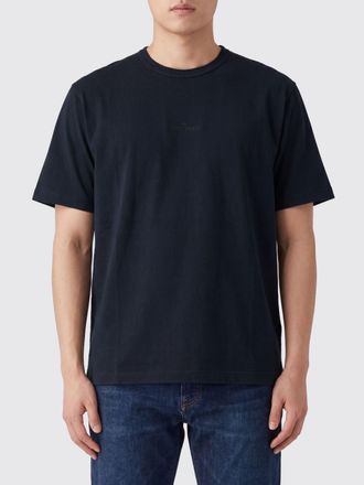 Stone Island T-shirt &agrave; manches courtes en coton bleu avec col rond