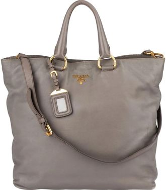 Prada Crossbody Bags - Prada Grey Leather Vitello Handbag - Gr. unisize - in Bunt - f&uuml;r Damen