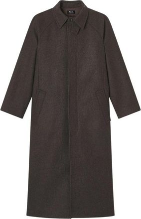 A.P.C. A. p.c. Loose-fit Heather Brown Mac In Recycled Wool Coat