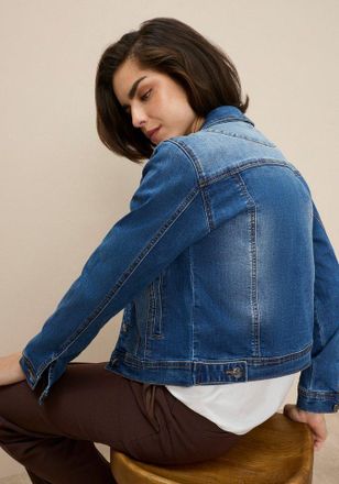 Tamaris Jeansjacke aus elastischem Denim-Material, mit Brusttaschen und Eingrifftaschen