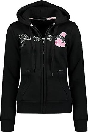 Geographical Norway GEO NORWAY GELPHINE Lady - Sweat Femme Capuche Et Poches Kangourou - Sweatshirt Femmes Grande Manche - Pull Casual Manches Longues Chaud Hiver &Eacute;t&eacute; - H