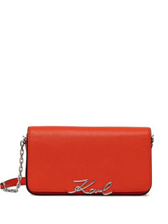 Karl Lagerfeld Schultertasche mit Logo-Schild - Orange