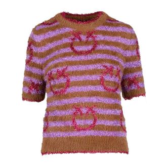 Pinko Pinko, Femme, Pulls, Violet, Taille: 42 FR Pull en maille &agrave; col rond